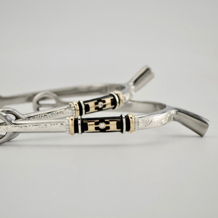 Black Enamel Personalized English Spur – Holly Spagnola Designs